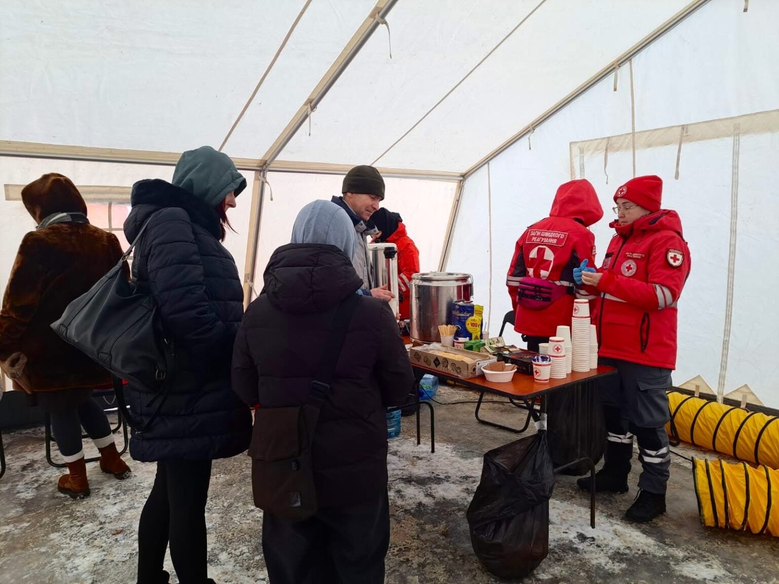 The Ukrainian Red Cross has deployed mobile warming centres to support ...